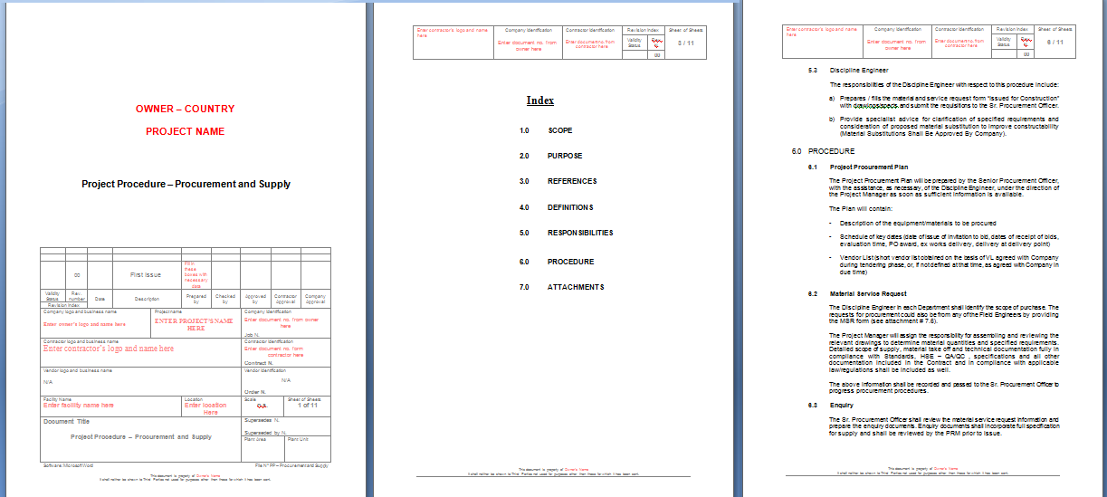 Project Procedure Templates for Construction [Editable] | ManageKaizen