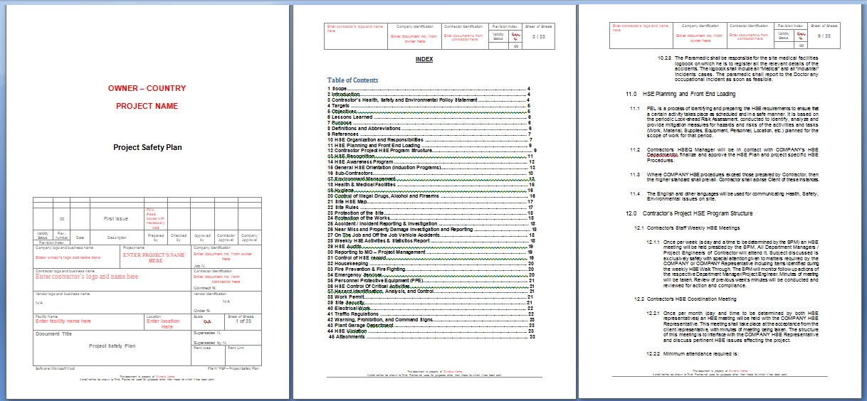 Project Safety Plan Template for Construction [Editable] | ManageKaizen