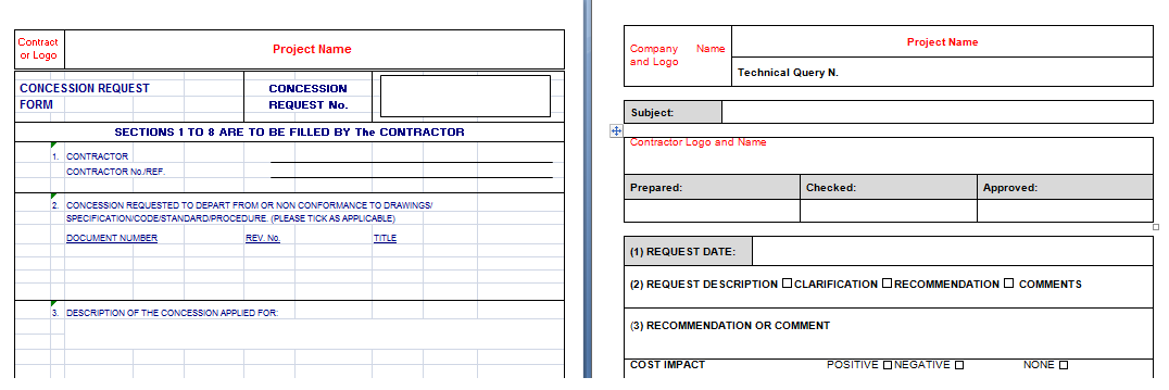 Site Technical Queries & Concession Requests Procedure Template for ...
